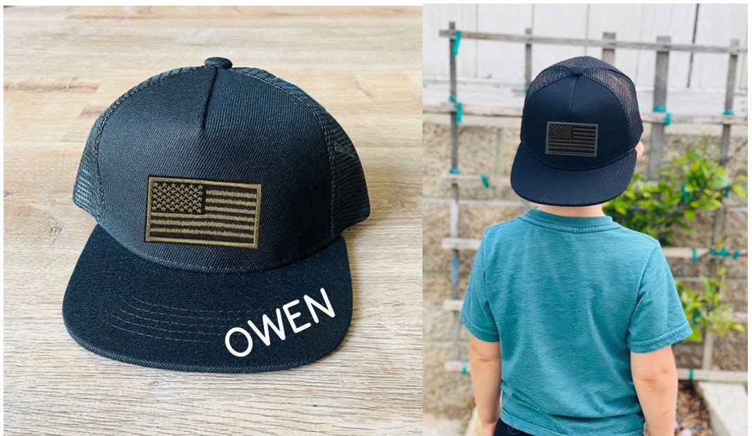 Customized American Flag Snapback Trucker Hat, Baby, Toddler and Kid ...
