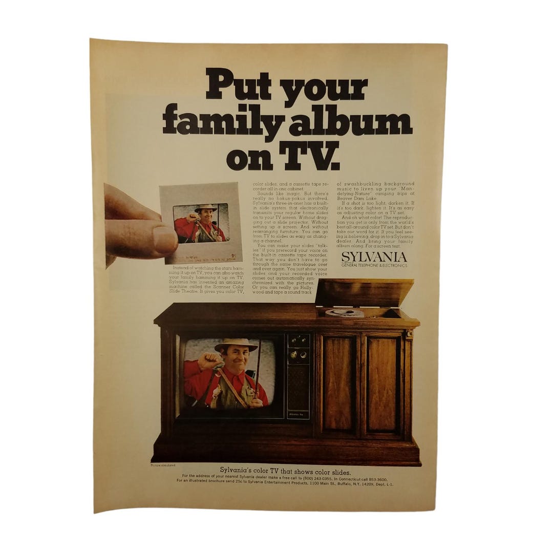 1968 Sylvania Television Vintage Print Ad Cabinet Color TV That Shows ...