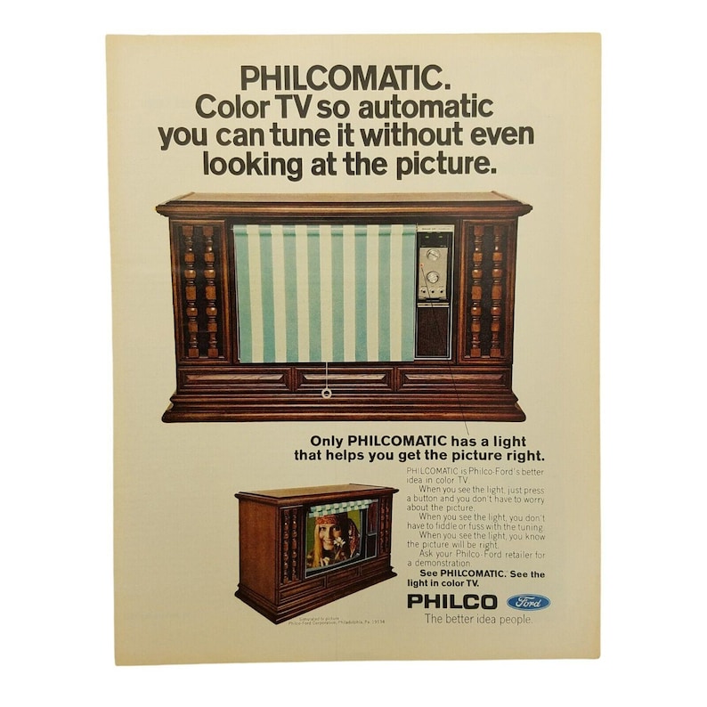 1971 Philco Television Vintage Print Ad Philcomatic Automatic Tuning - Etsy