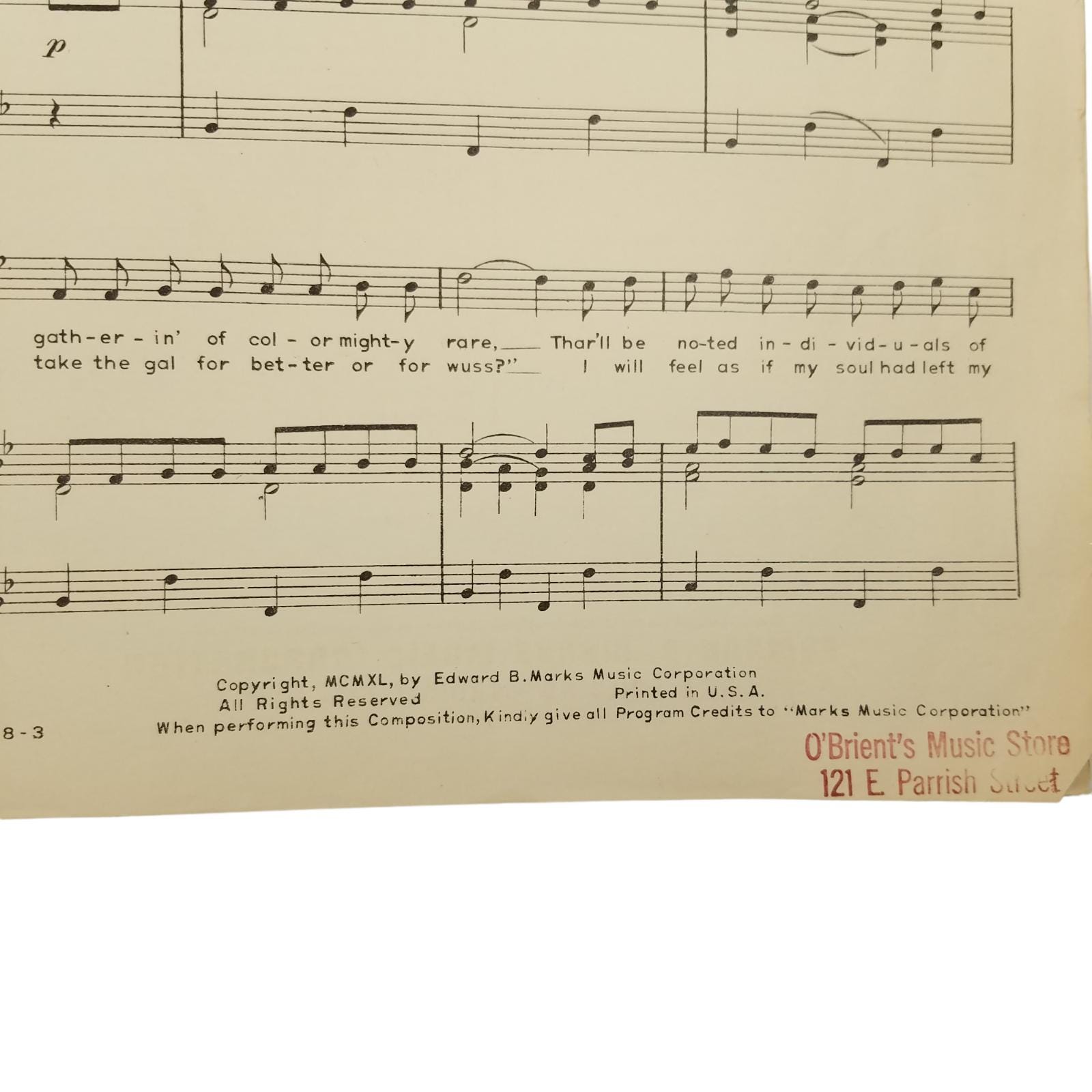 My Gal is A High Born Lady Vintage Sheet Music Barney Fagan 1940 - Etsy