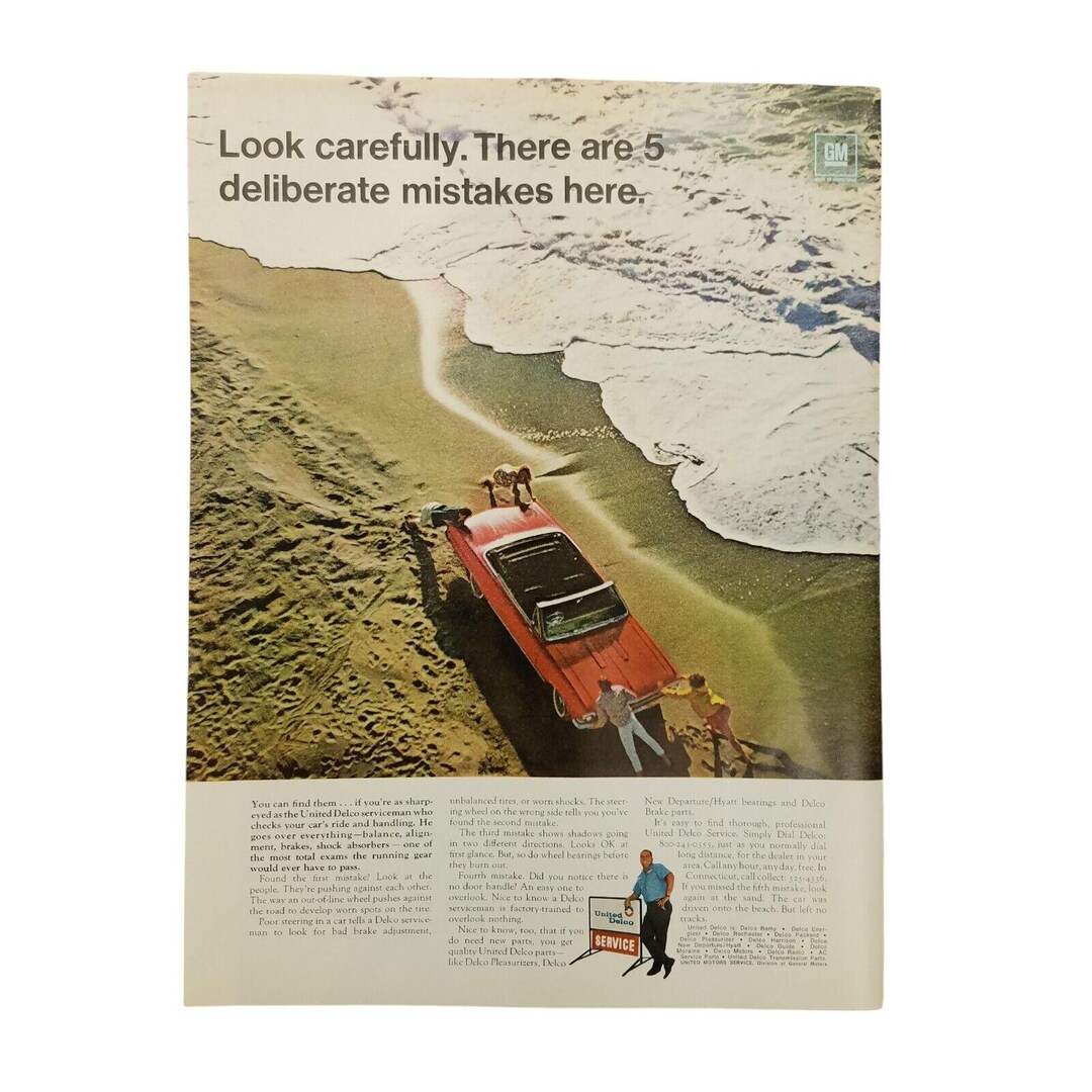 1969 United Delco Service Vintage Print Ad Look for the Deliberate ...