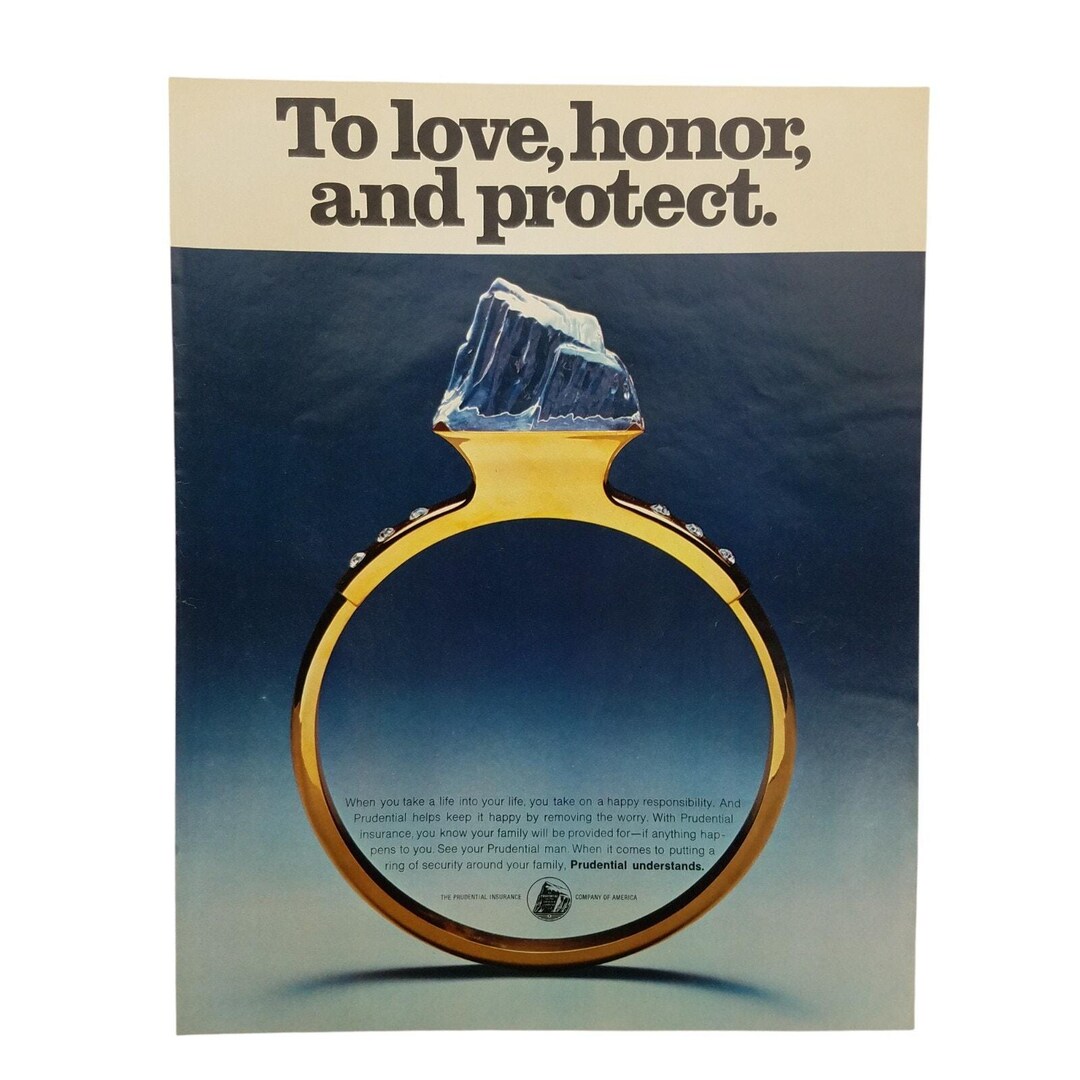 1969 Prudential Insurance Vintage Print Ad to Love Honor and Protect - Etsy