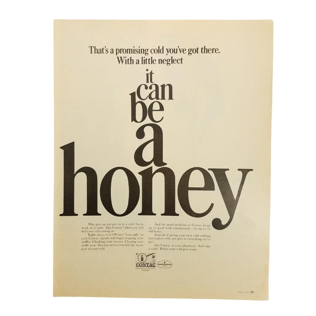 1967 Contac Cold Capsules Vintage Print Ad Do Not Neglect It to Become ...