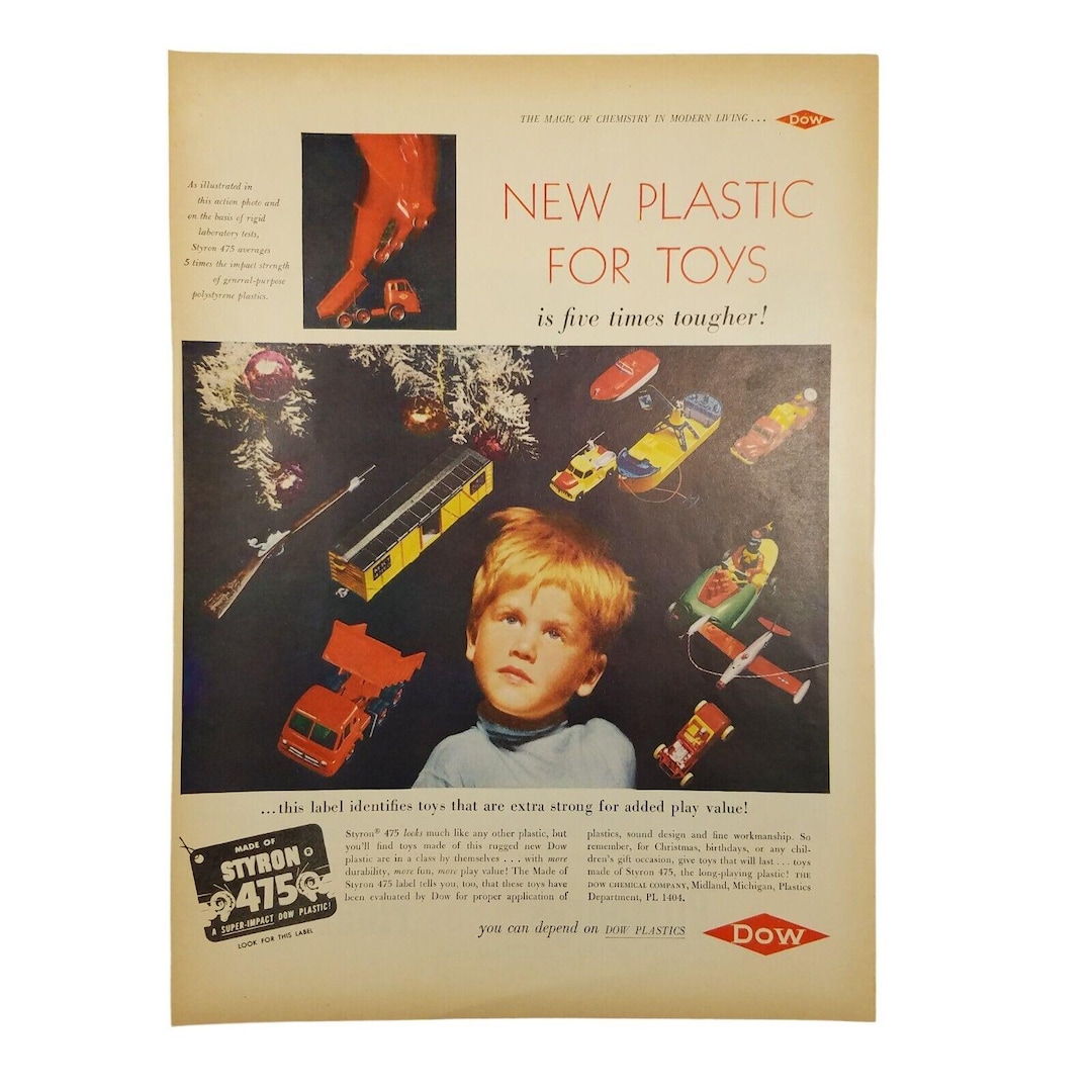 1953 Dow Styron 475 Vintage Print Ad New Plastic for Toys Five Times ...