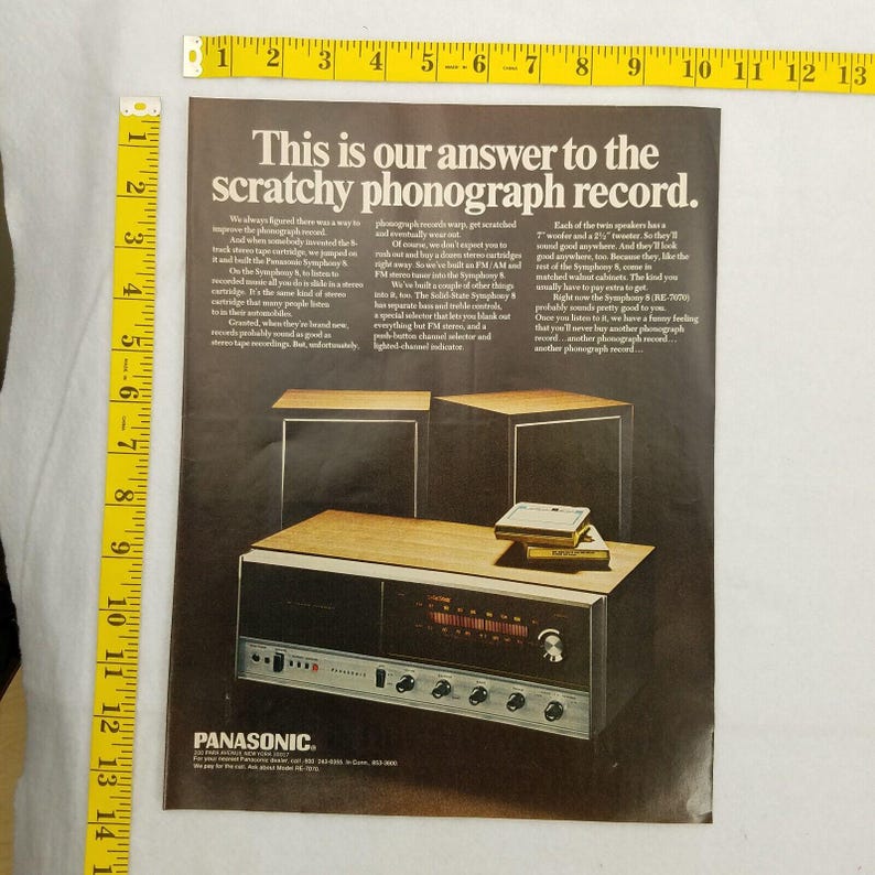 1969 Panasonic Vintage Print Ad Our Answer to the Scratchy Phonograph ...
