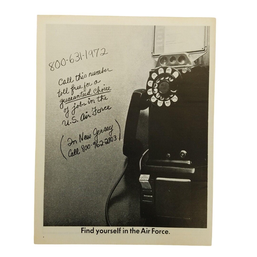 1971 US Air Force Vintage Print Ad Find Yourself in the Air Force by ...