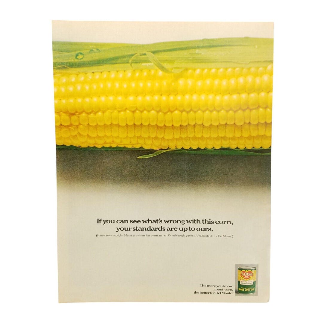 1970 Del Monte Golden Sweet Corn Vintage Print Ad Your Standards Are up ...