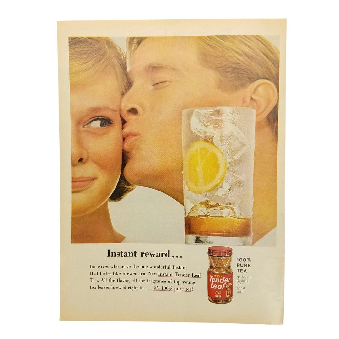 1963 Tender Leaf Tea Vintage Print Ad Instant Pure Tea Tastes Like ...