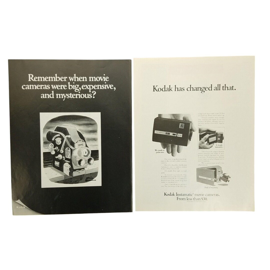 1968 Kodak Movie Cameras Vintage Print Ad Instamatic Movie Cameras for ...