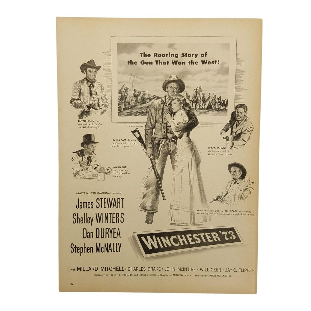 1950 Winchester '73 Movie Vintage Print Ad James Stewart Shelley ...