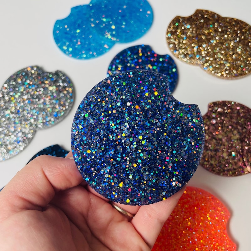 Sparkle Resin Car Coaster - Etsy