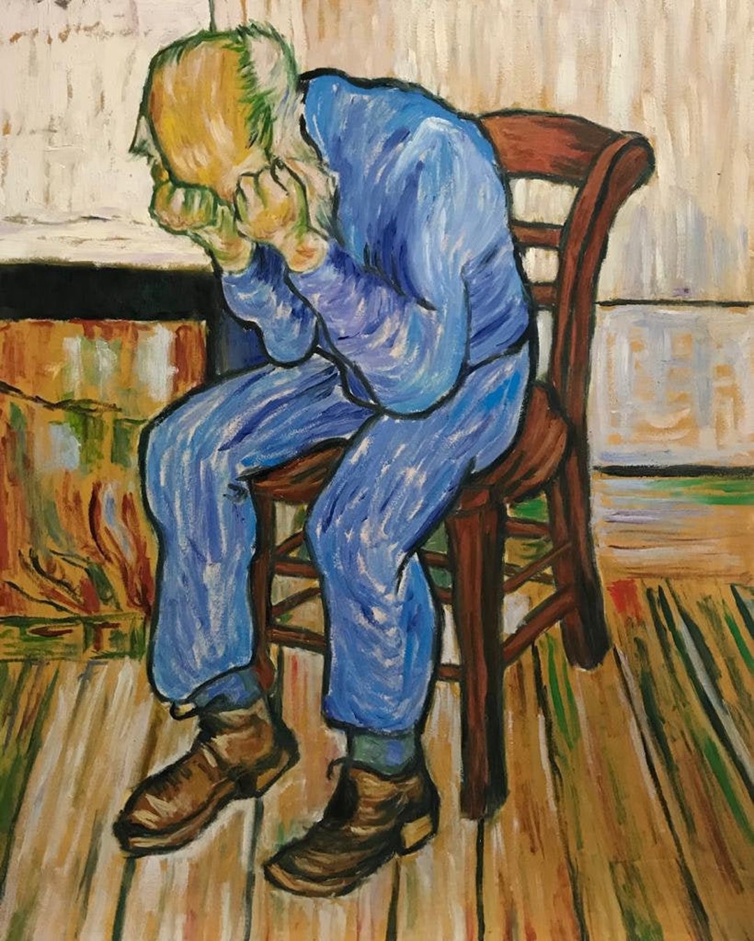 At Eternity's Gate (sorrowing Old Man) Portrait Figure Oil Painting ...