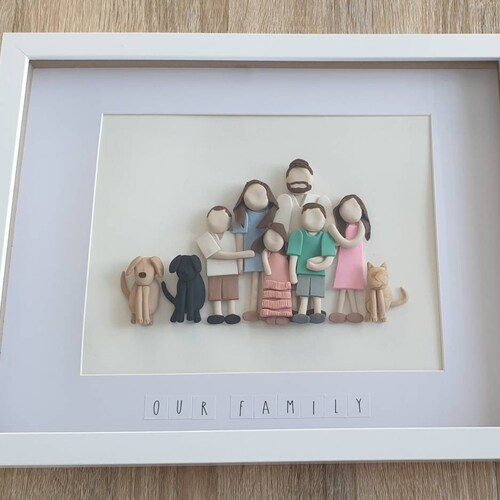 Handmade Clay Family Framed Portraits Unique and Personalised - Etsy