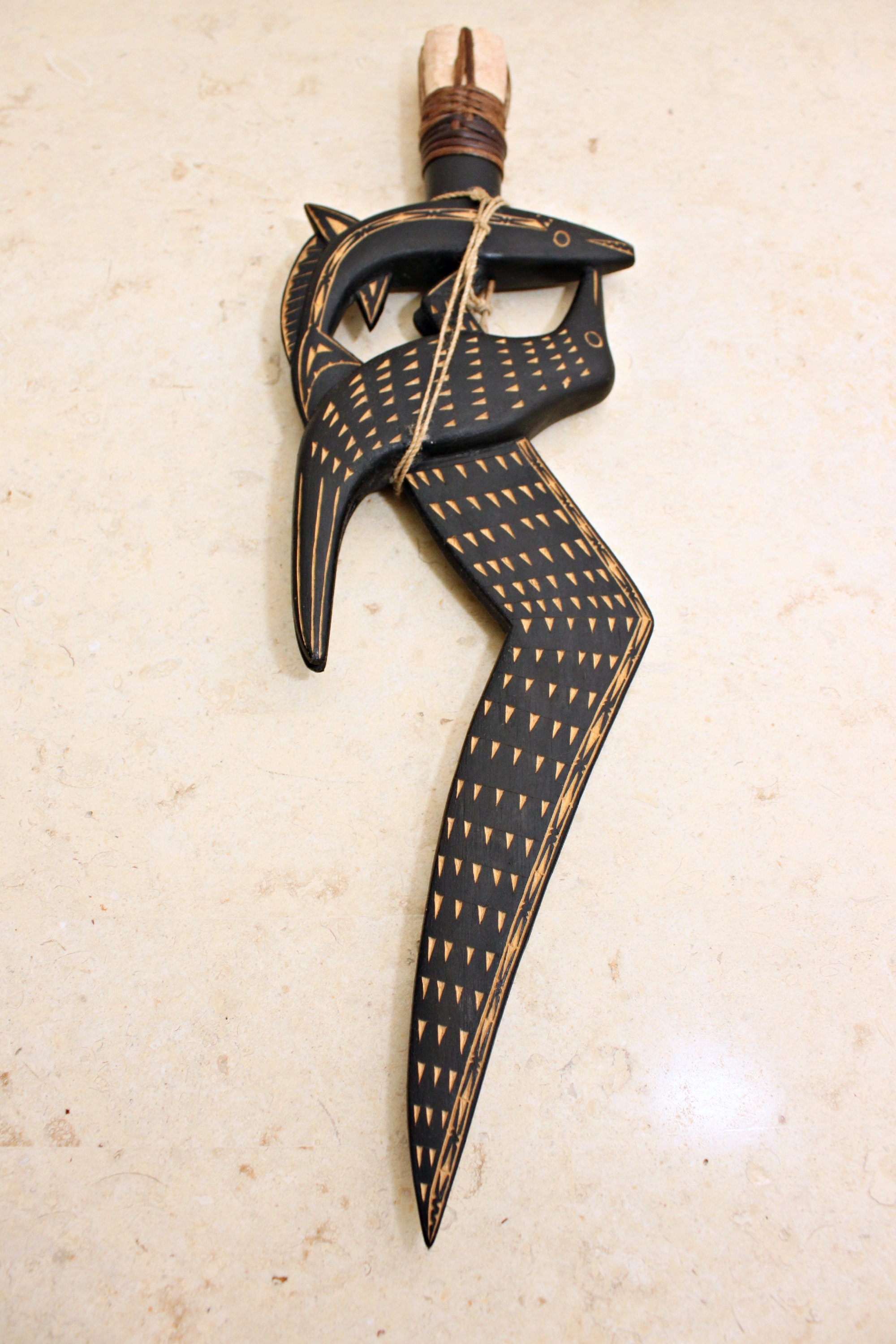 Hand Carved Tribal Frigate Bird Hunting Sculpture Decor Ornament ...