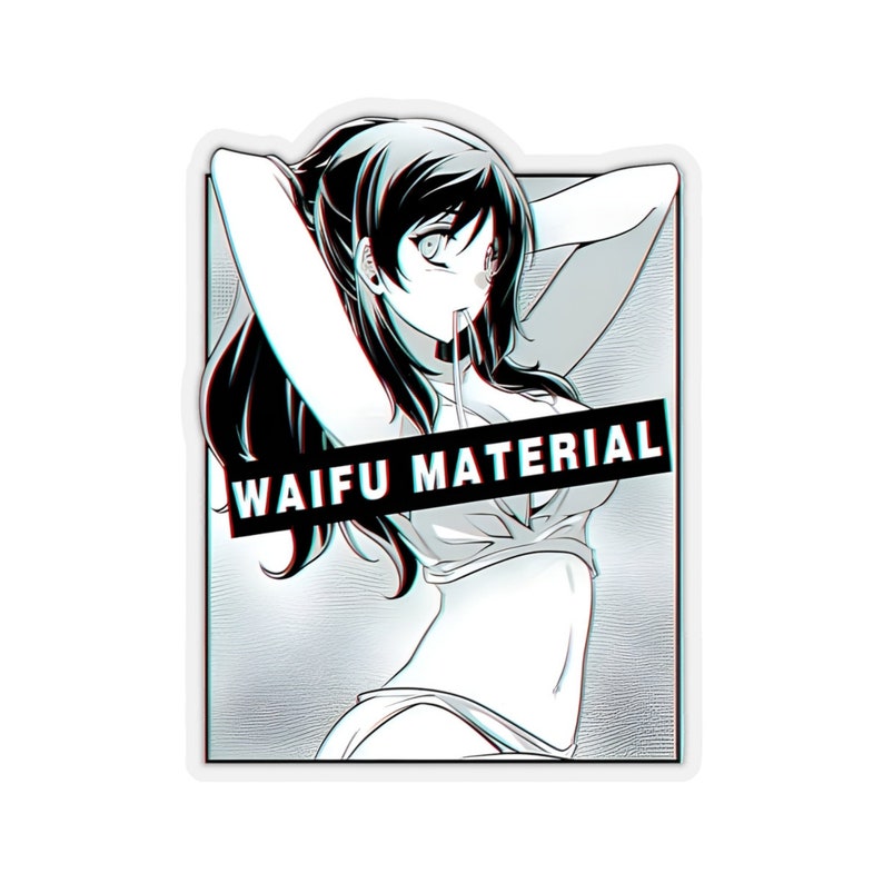 Waifu Material 3d Anime Girl Kiss Cut Stickers For Anime Etsy Hong Kong