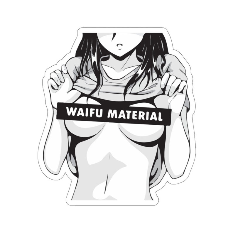 Waifu Material Topless Waifu Kiss Cut Stickers For Anime Etsy Canada
