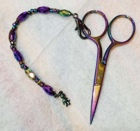 Beaded Scissor Fob With Space Theme - Etsy
