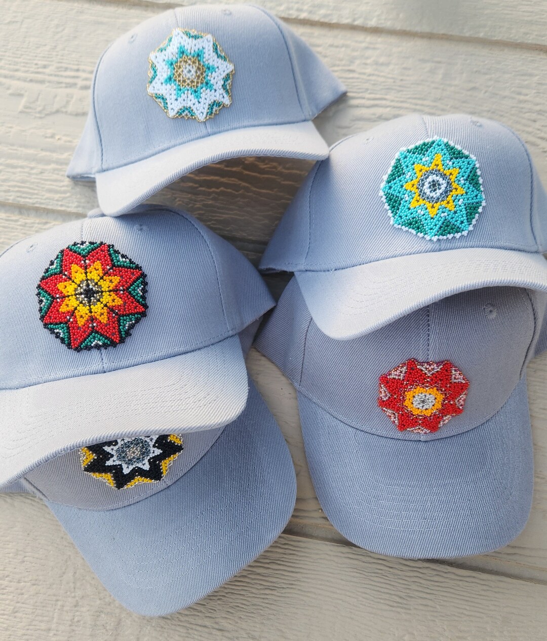 Native Huichol Style Beaded Basbeball Cap - Etsy