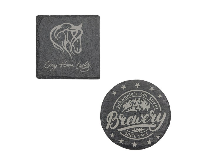 Personalized Slate Coasters, Laser Etched Slate Coasters, Natural Slate ...