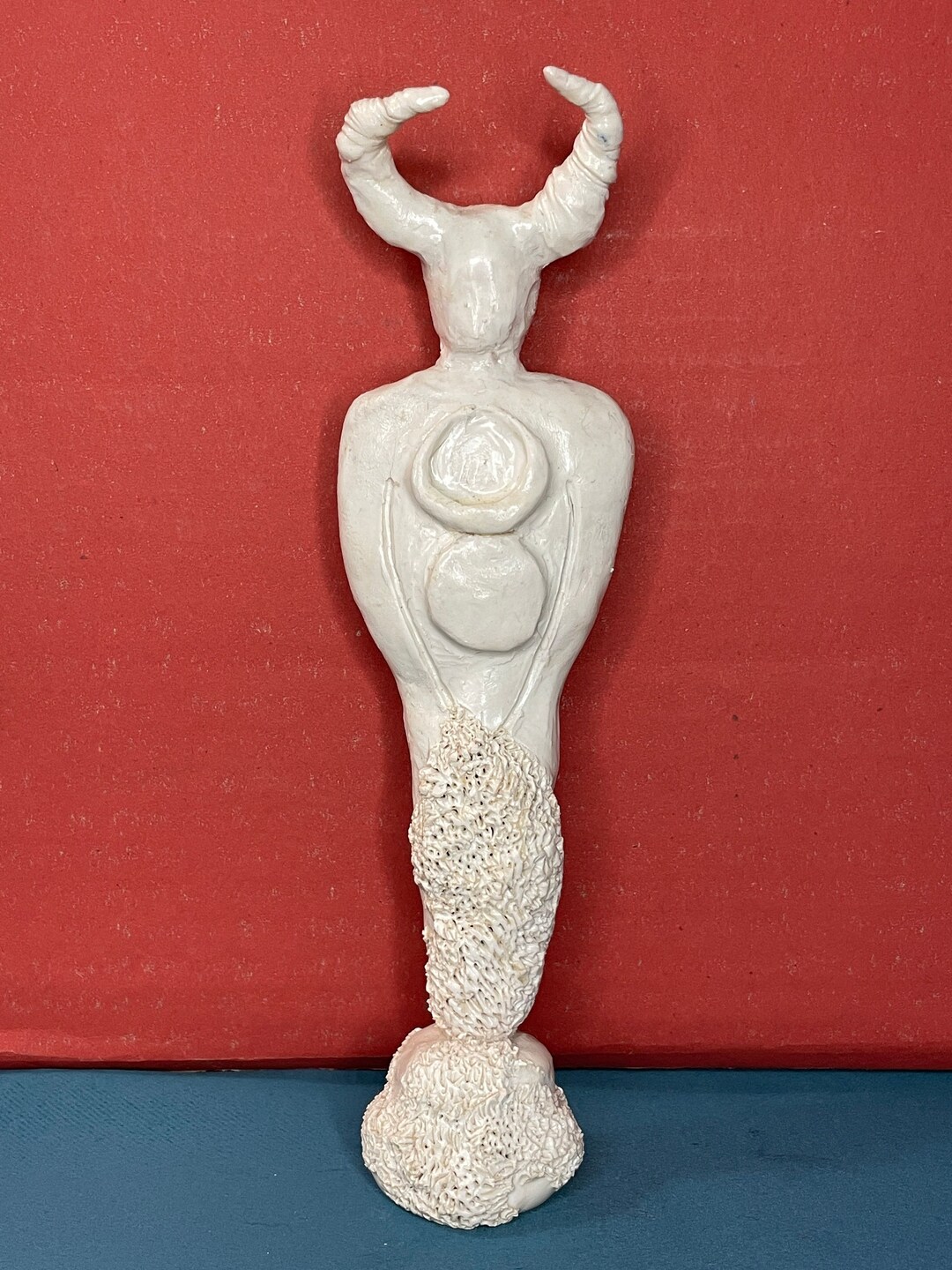 Goat Horned God Clay Statue figurine, Wild Hunt, Forest God, Pan ...