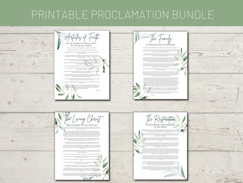 LDS Proclamation Bundle - Family Proclamation, the Living Christ, the ...