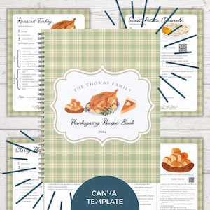 Thanksgiving Family Recipe Book Template - Etsy
