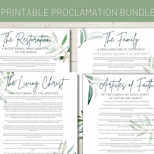 Modern LDS Set Digital Printable Proclamation the - Etsy