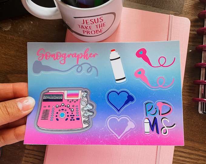 Ultrasound Sticker Set, POCUS Ultrasound Tech Stickers, Sonographer ...