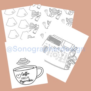 Sonographer Digital Coloring Pages/book | Ultrasound Tech | Sonography ...