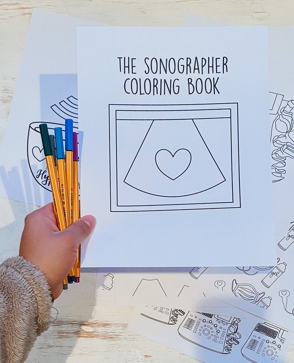 Sonographer Digital Coloring Pages/book Ultrasound Tech | Etsy