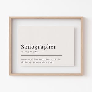 Sonographer Definition Print | Wall Art| Sonographer Gift| Ultrasound ...