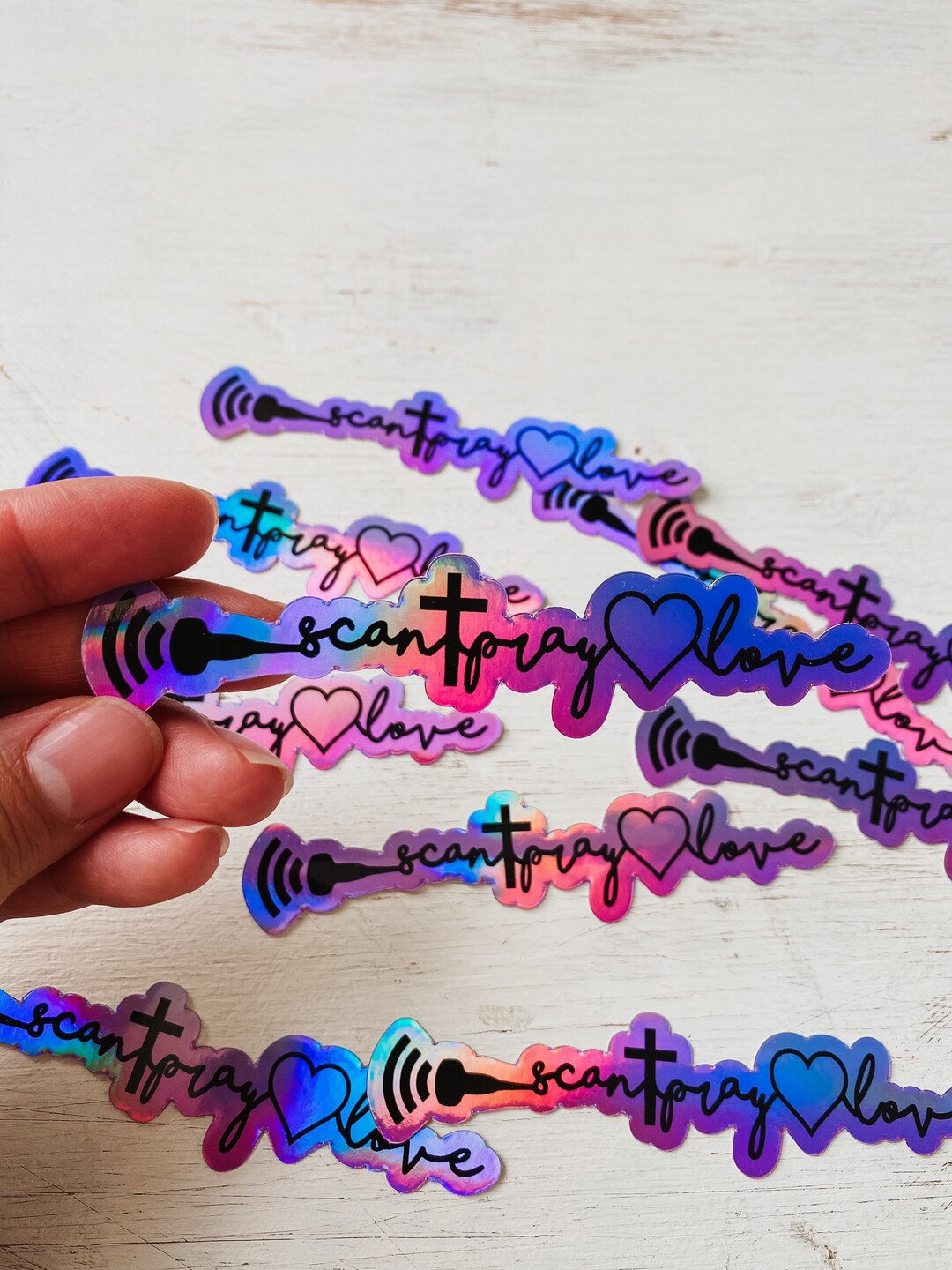 Scan Pray Love Holographic Sticker-sonography-sonographer Student ...