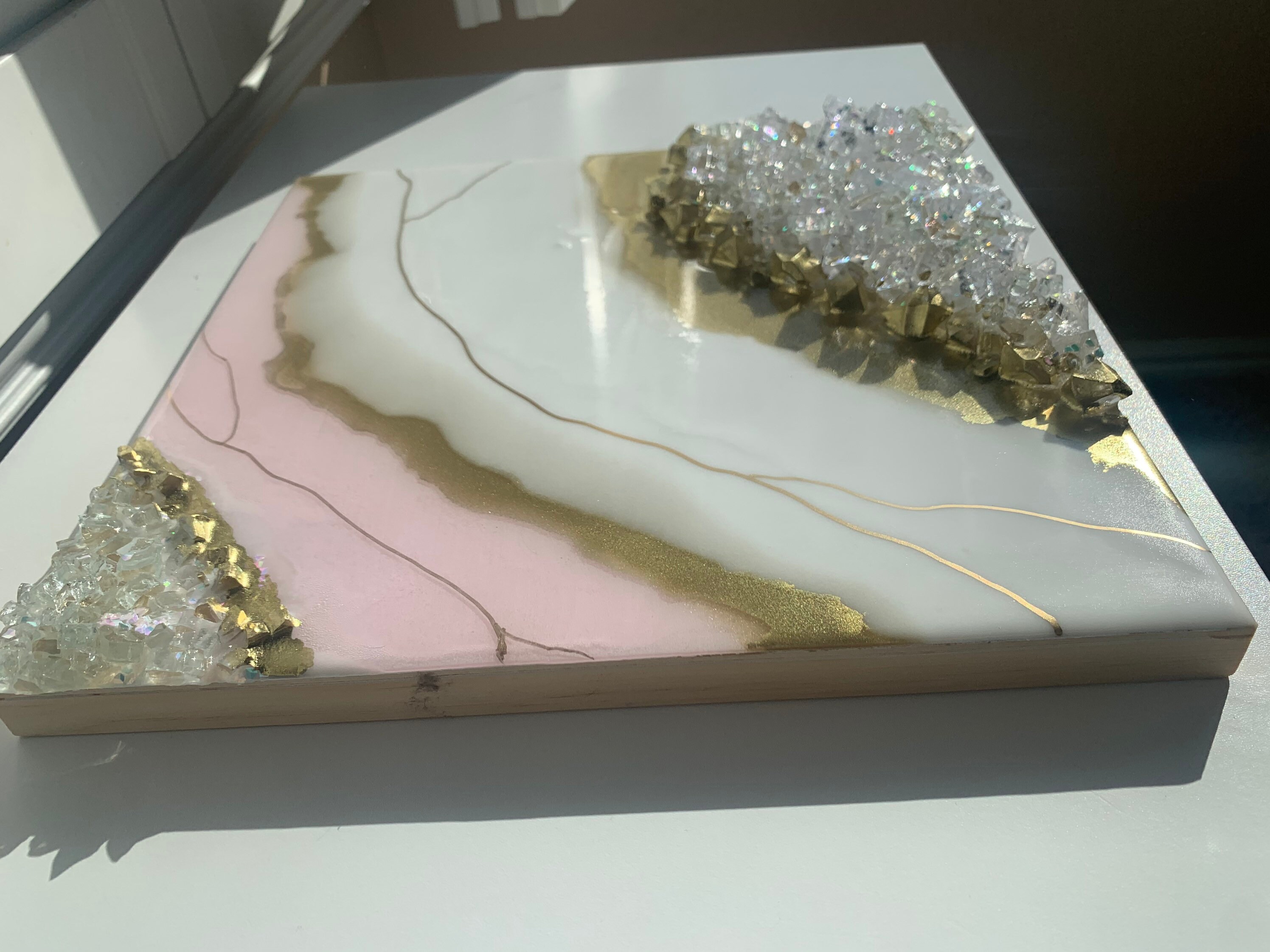 Pink Mini Geode Arte Moderno - Etsy España