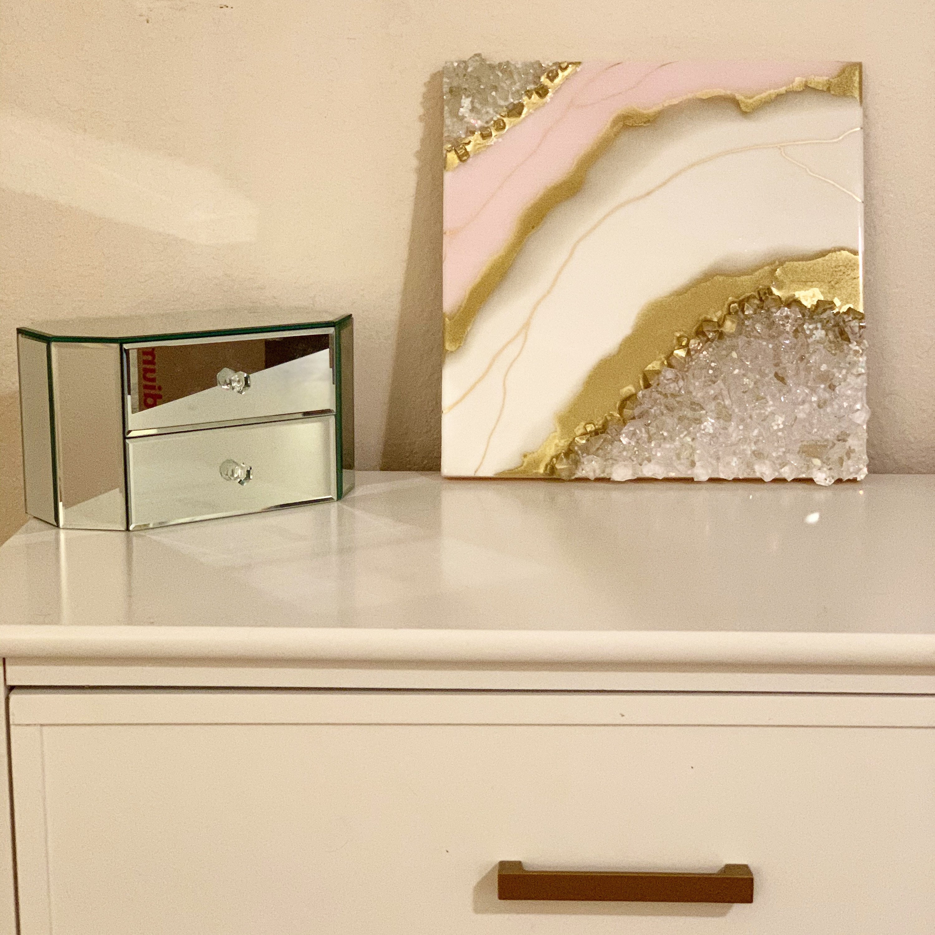 Pink Mini Geode Arte Moderno - Etsy España