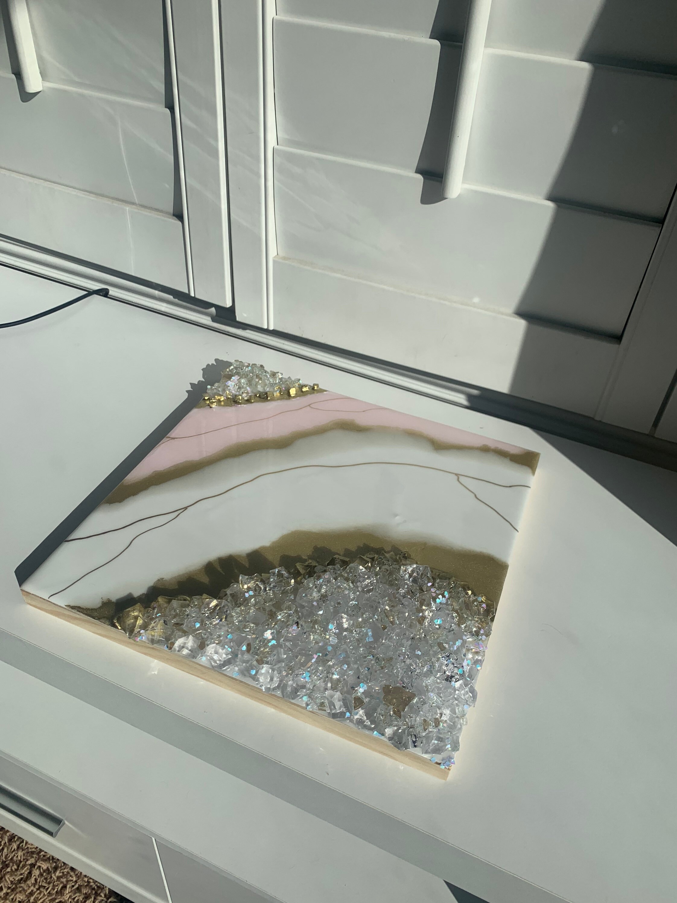 Pink Mini Geode Arte Moderno - Etsy España