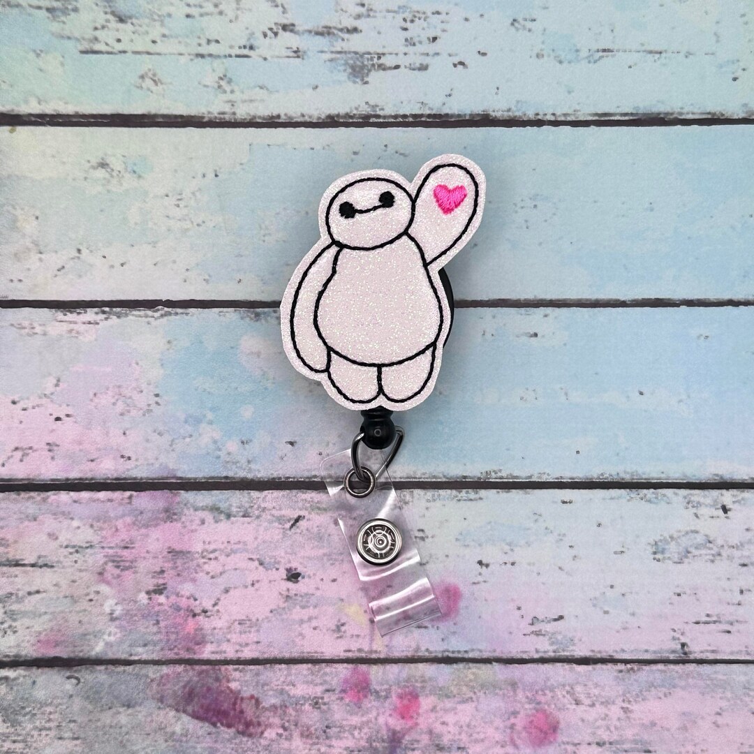 Robot Nurse Heart Hand Robot Hero ID Badge Reel Paper Clip Planner Clip ...