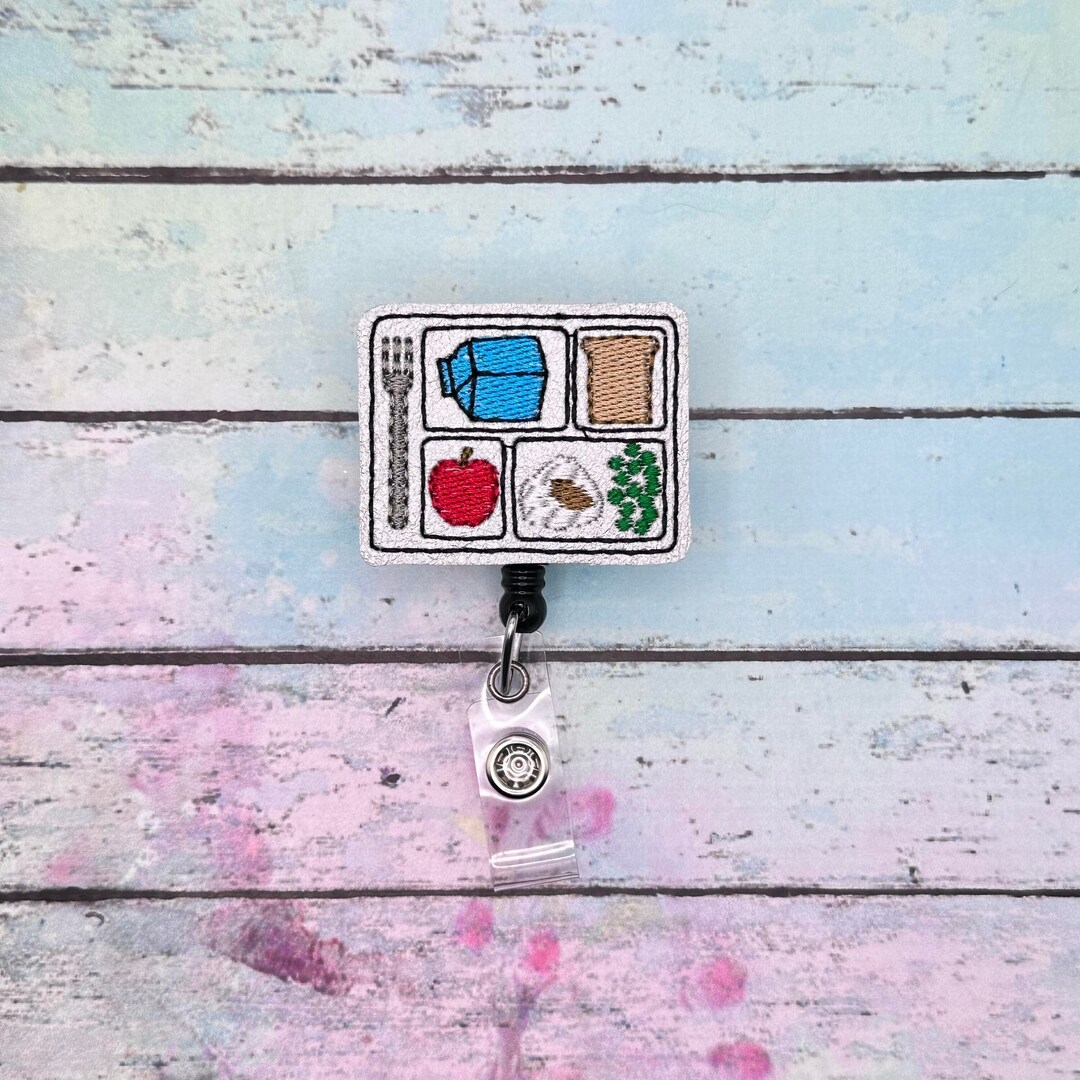 Lunch Tray Badge Reel Cafeteria Badge Reel Foodie Dietician ...