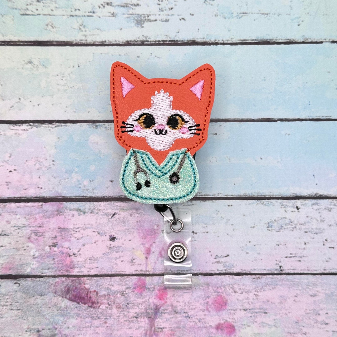 Orange Tabby Cat Nurse Badge Reel Kitty Cat Badge ID Badge - Etsy