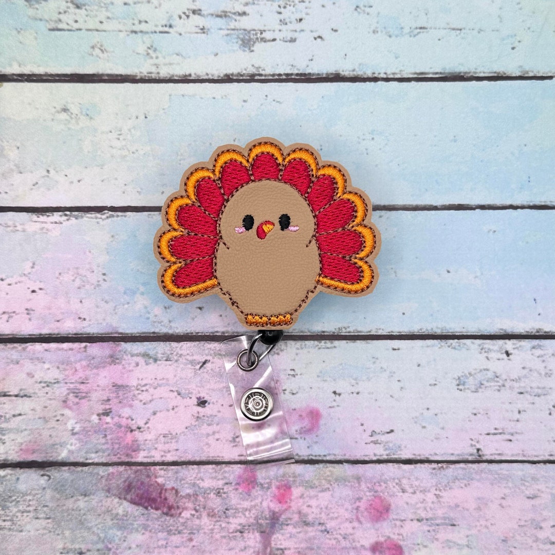 Turkey Badge Reel Thanksgiving Badge Reel Fall Badge - Etsy