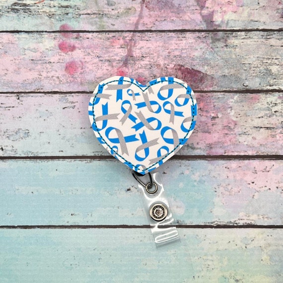 Type 1 Diabetes Awareness Ribbon Heart Badge Reel Lanyard - Etsy