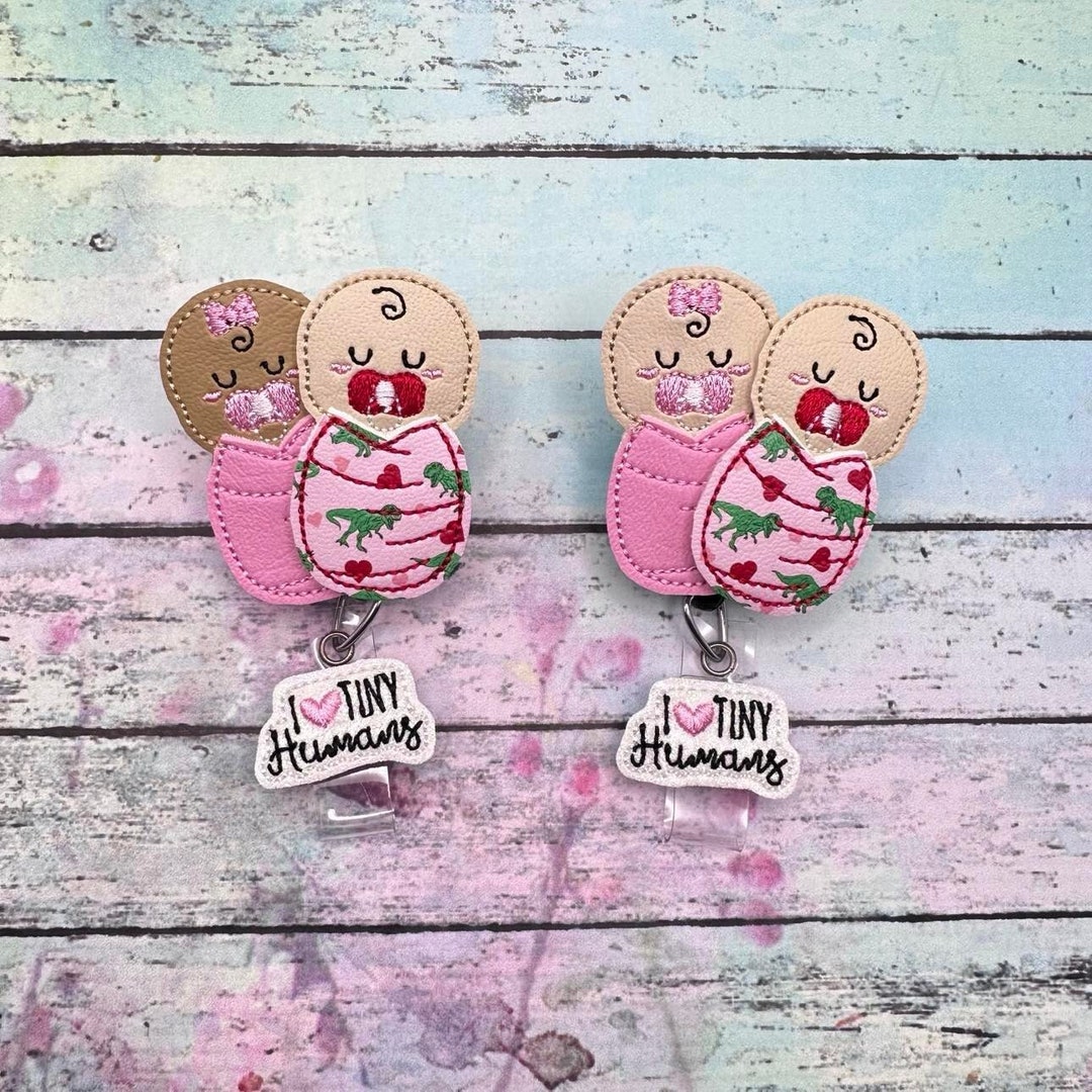Valentine's Day T Rex I Love Tiny Humans Badge Reel NICU Badge Reel L&D ...