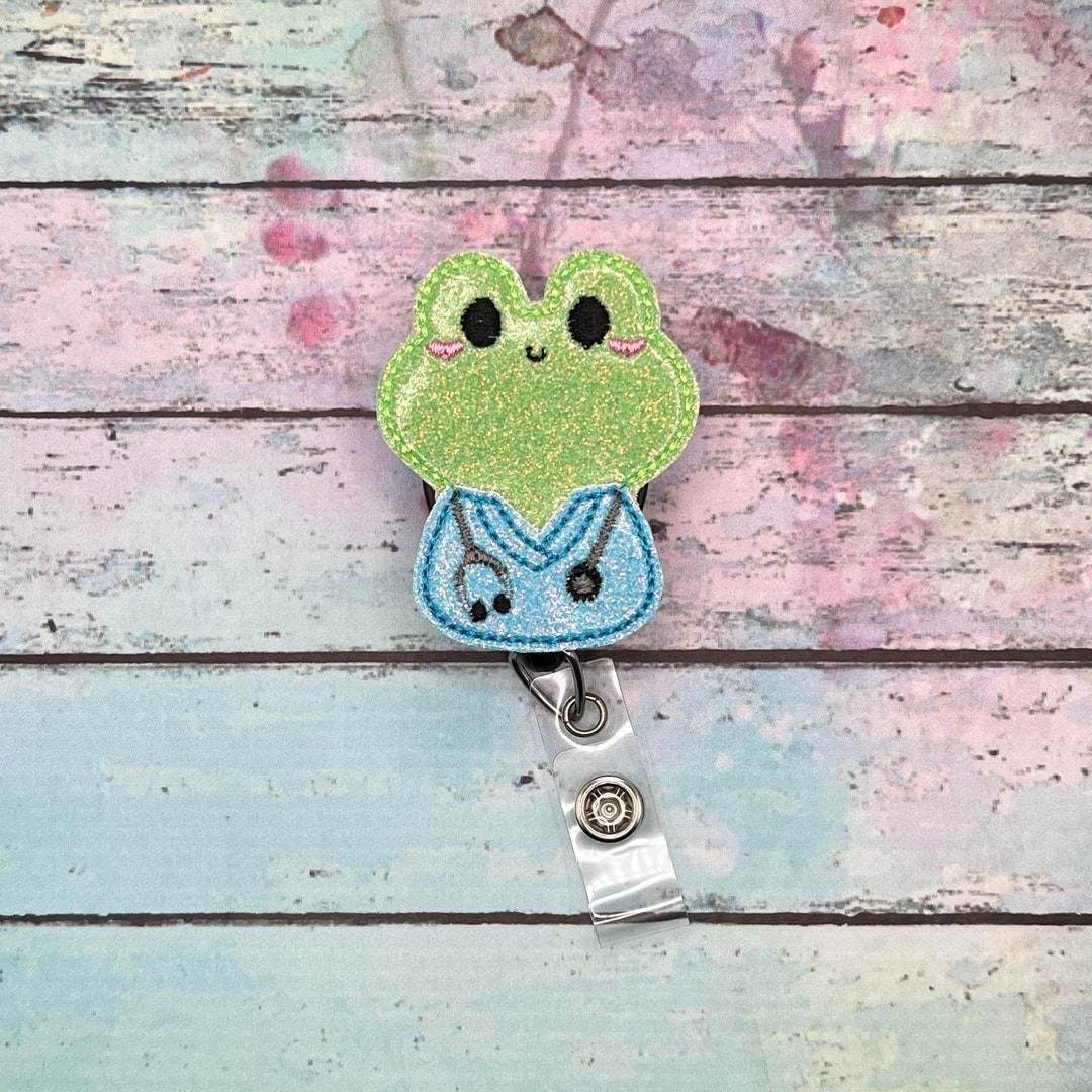 Frog Nurse Badge Reel ID Badge Reel Lanyard ID Tag - Etsy