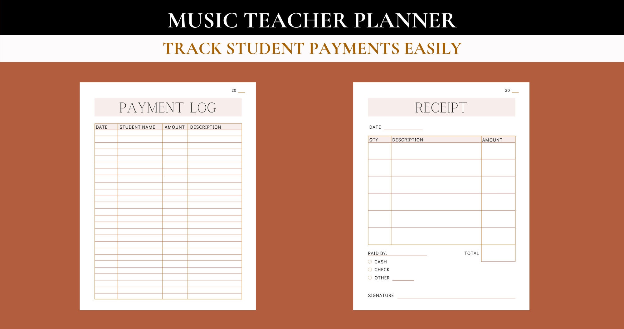 Music Teacher Printable Planner Teacher Planner Student - Etsy