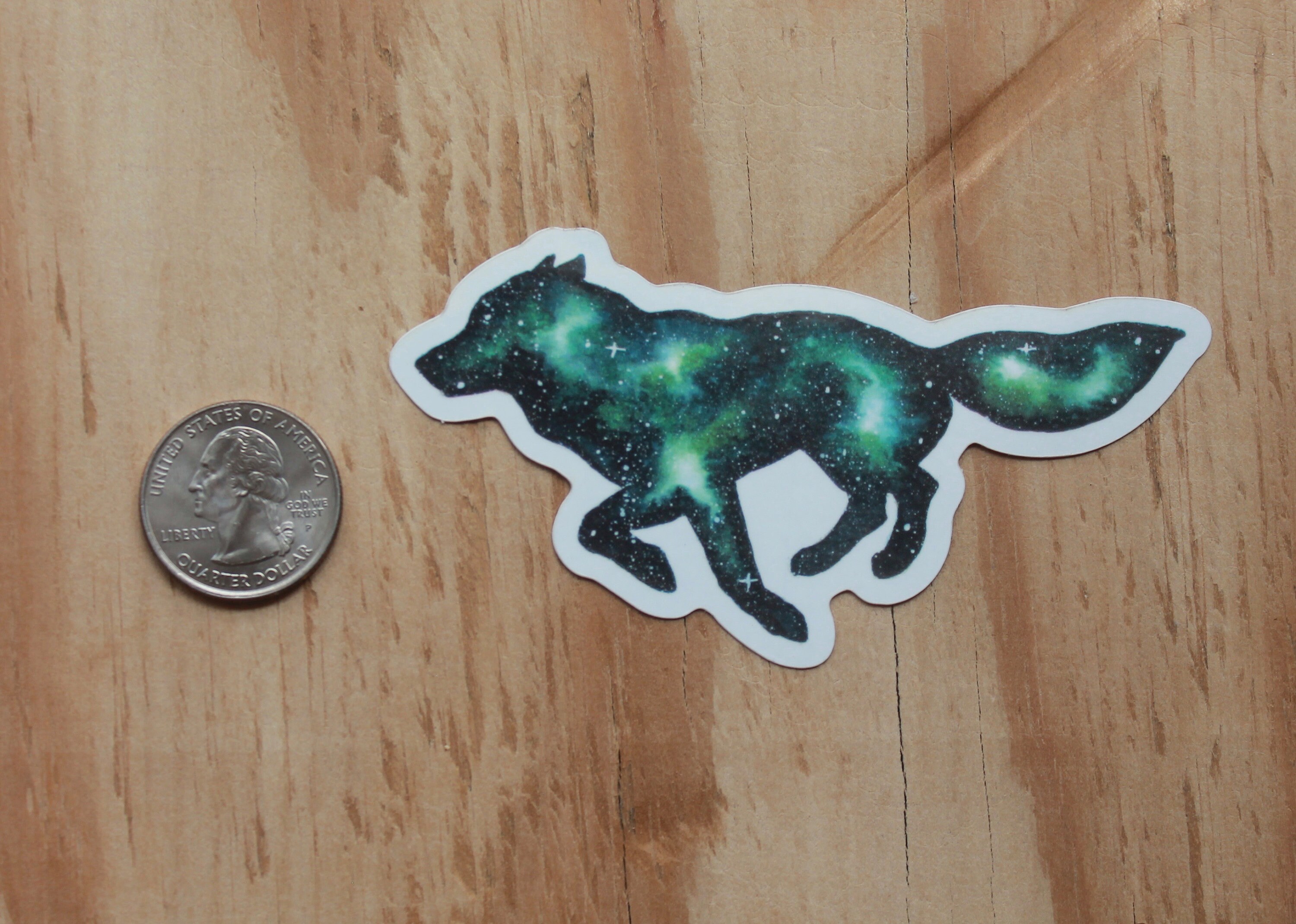 Watercolor Running Wolf Vinyl Sticker - Etsy