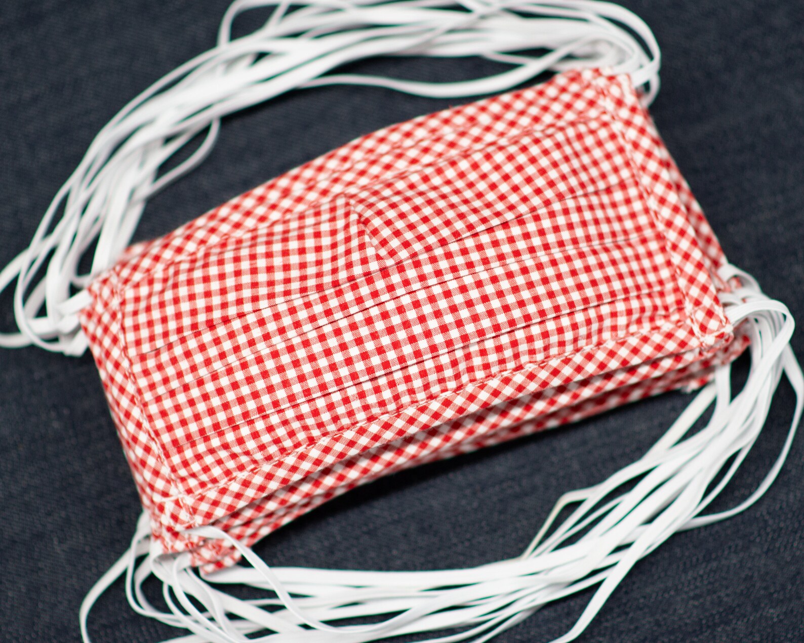 Cotton Face Mask Washable With Head Straps Red Gingham - Etsy