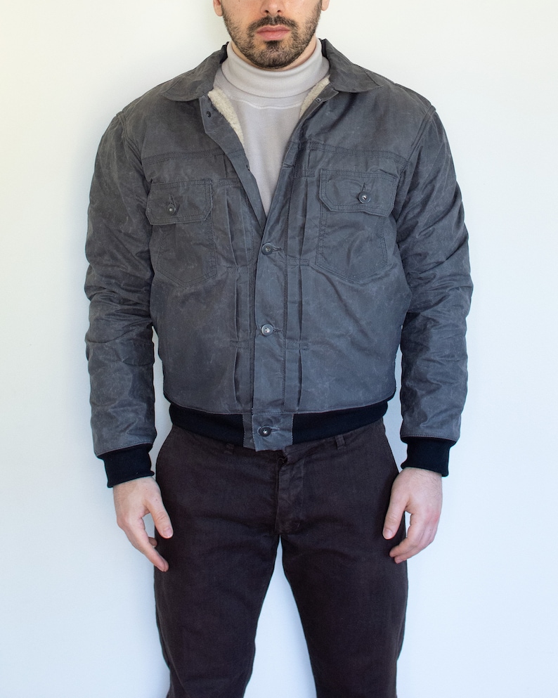 Waxed Canvas Type II Jacket Sherpa Lined Made in USA - Etsy