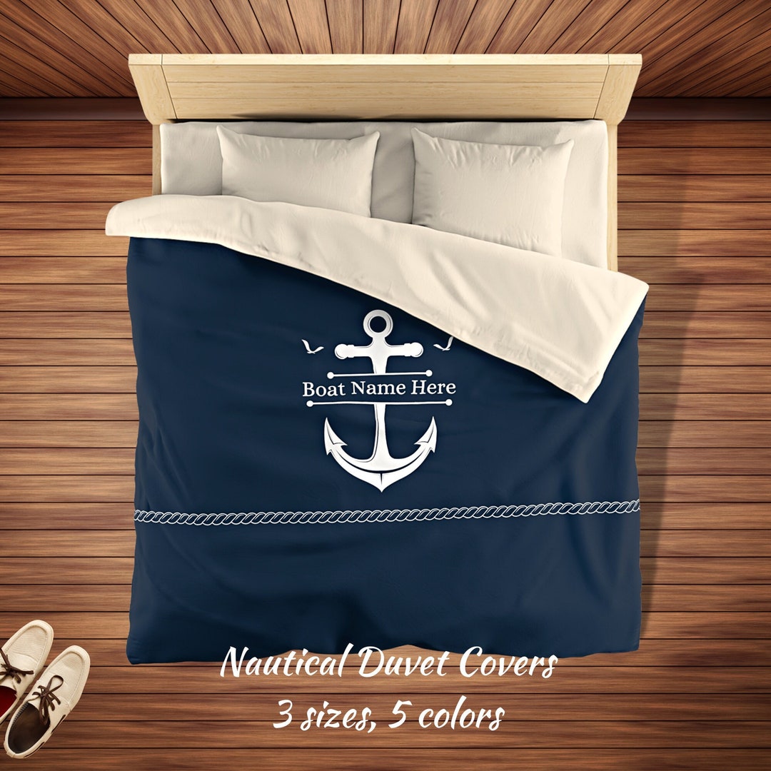 Personalized Boat Bedding, Duvet Cover, Boat Accessories, Boat Owner ...