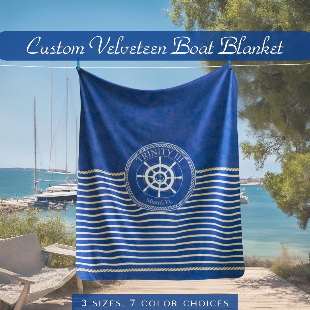Personalized Boat Gifts, Custom Boat Blanket, Nautical Blanket, Boat ...
