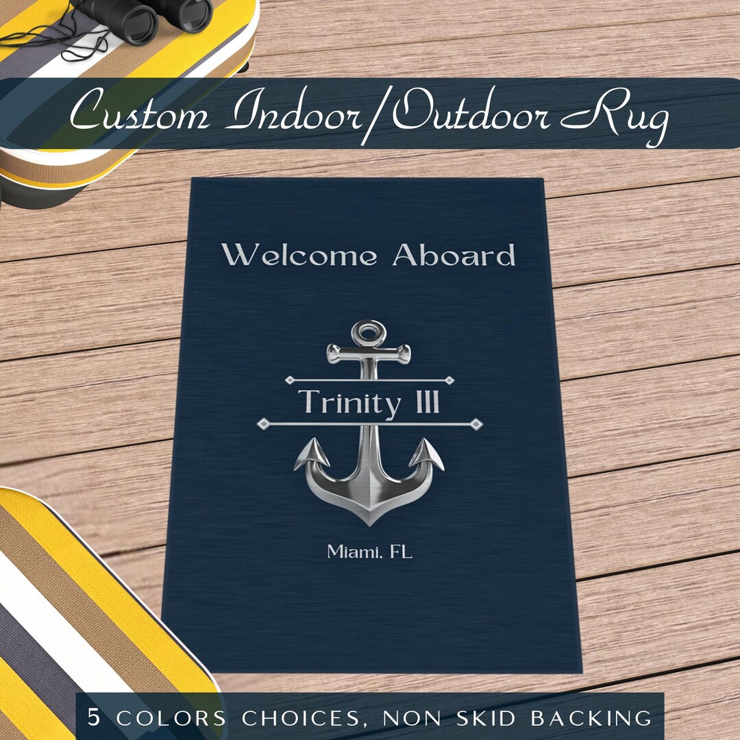 Personalized Boat Mat, Boat Rug, Boat Accessories, Boat Gift Ideas ...