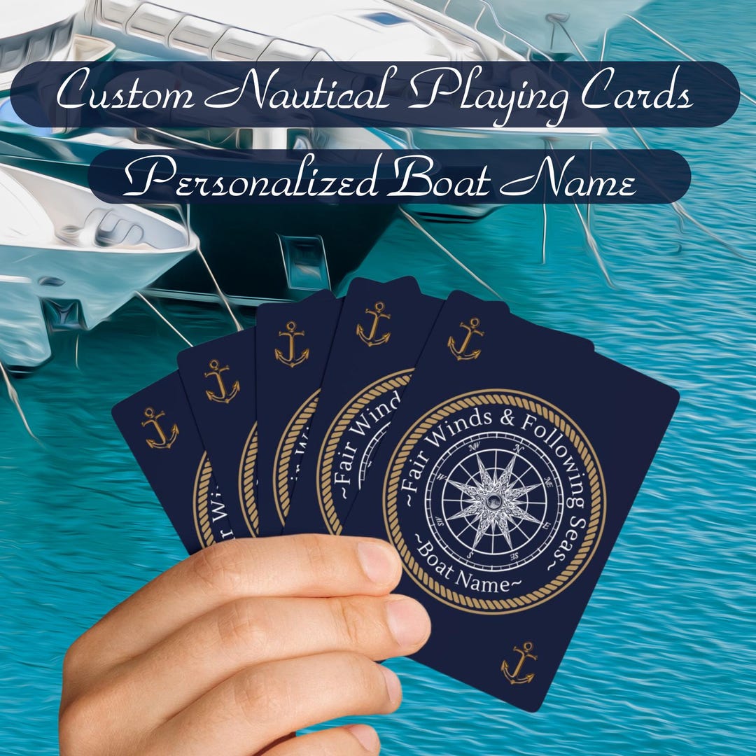 Personalized Boat Gifts, Boat Owner Gift, Custom Playing Cards, Boat ...